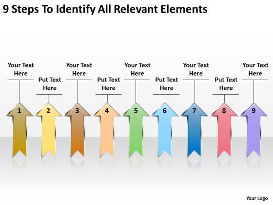 Parallel Arrows PowerPoint 9 Steps To Identify Relevant Elements Slides