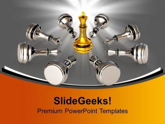 Pawns Fallen Around King Leadership Concept PowerPoint Templates Ppt ...