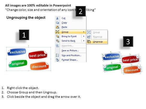 Peeled Stickers Best Price Discount PowerPoint Slides Editable Ppt
