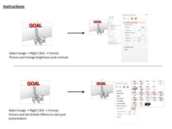 People Moving Towards Goal Powerpoint Templates