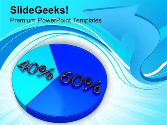 Pie Chart With 60 40 Percentage Marketing PowerPoint Templates Ppt Backgrou