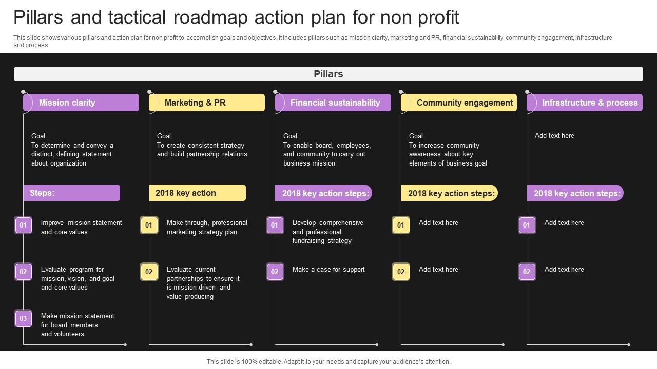 Pillars And Tactical Roadmap Action Plan For Non Profit Professional Pdf