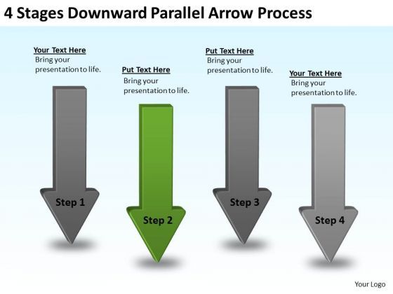 PowerPoint Arrows 4 Stages Downward Parallel Process Templates PowerPoint Arrows 4 Stages Downward Parallel Process Templates
