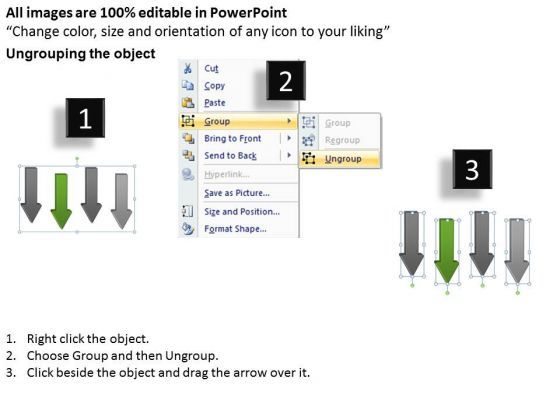 PowerPoint Arrows 4 Stages Downward Parallel Process Templates PowerPoint Arrows 4 Stages Downward Parallel Process Templates