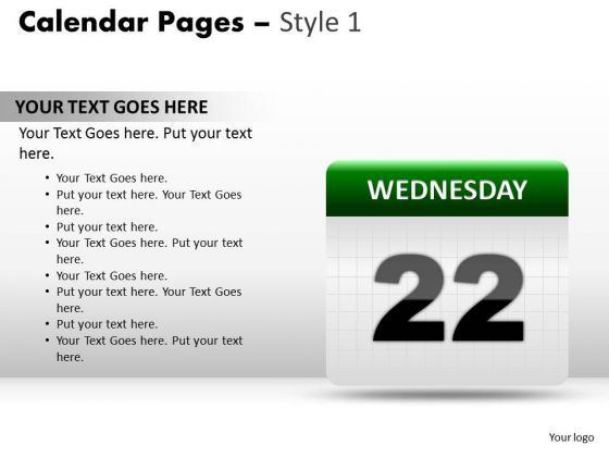 PowerPoint Designs Calendar 22 Wednesday Leadership Ppt Design Slides