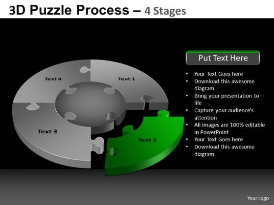 PowerPoint Layouts Diagram Pie Chart Puzzle Process Ppt Slides