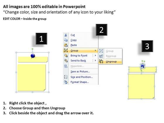 PowerPoint Process Diagram Post It Notes Ppt Presentation