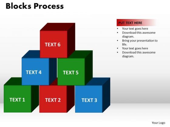PowerPoint Slide Blocks Process Growth Ppt Template
