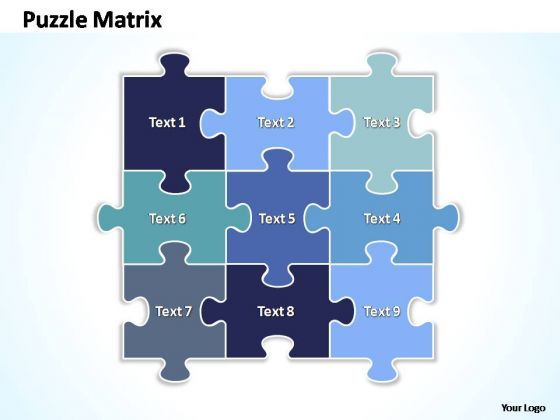 Powerpoint Theme Success Rectangular Jigsaw Puzzle Matrix Ppt Themes