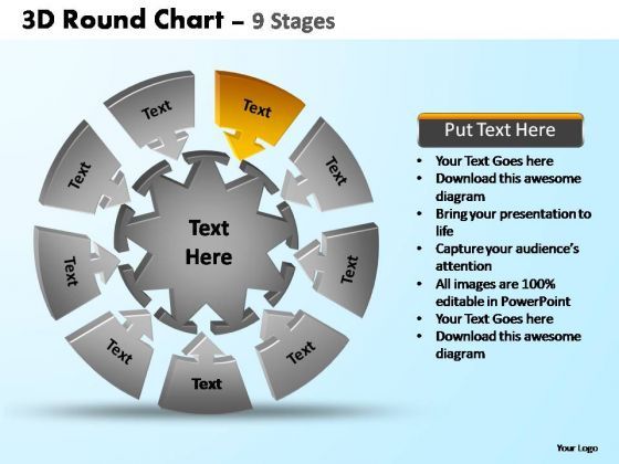 PowerPoint Themes Chart Pie Chart With Arrows Ppt Slides