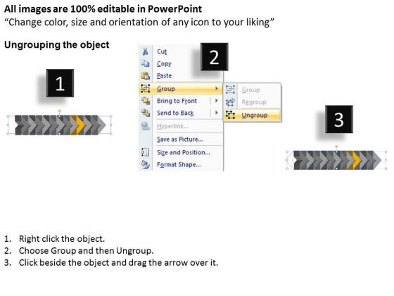 Ppt 3d Illustration Of Straightaway Arrow Flow Diagram 10 Design