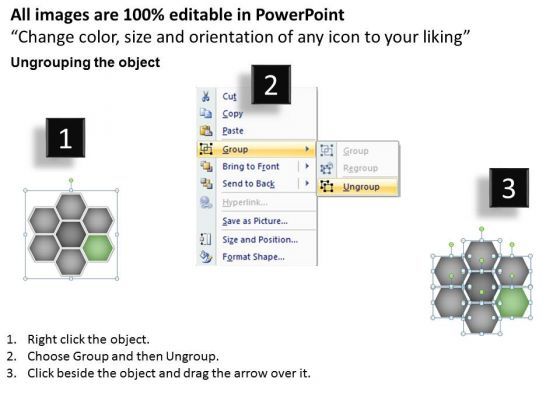 Ppt Area Of Hexagon Blocks Editable Layouts PowerPoint 2007 Business ...