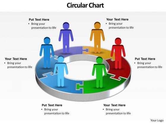 Ppt Illustration Of 3d Pie Org Chart PowerPoint 2010 With Standing Busines