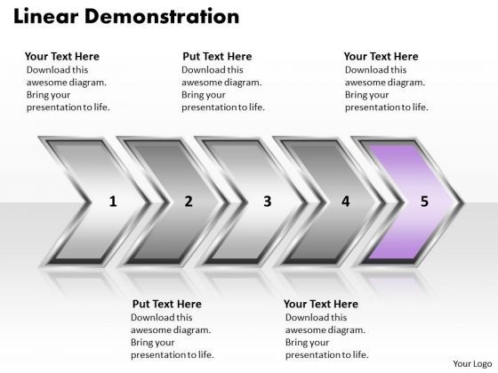 Ppt Linear Demonstration Of Process Using PowerPoint Graphics Arrows Templates