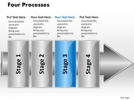 Ppt Linear Flow 4 Processes2 PowerPoint Templates