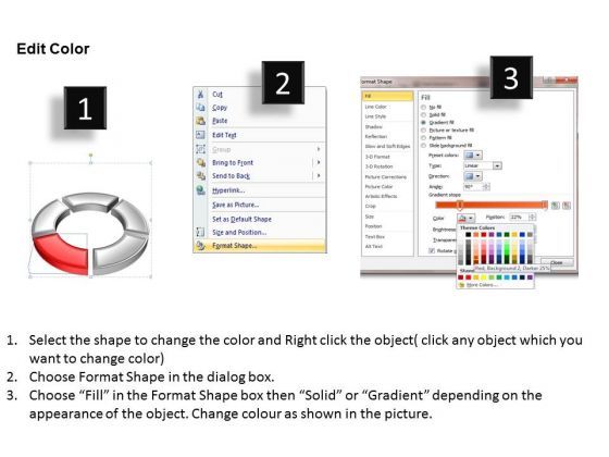 Ppt Red Section Highlighted In PowerPoint Presentation Circular Manner Templates