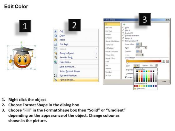 Ppt Smiley Emoticon With Graduation Degree And Cap Process PowerPoint ...