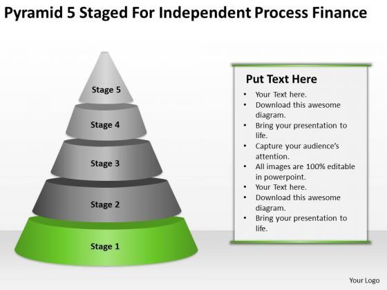 Pyramid 5 Staged For Independent Process Finance Ppt Business Planning ...