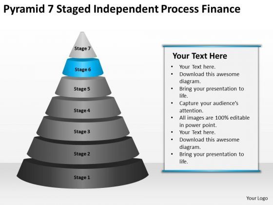 Pyramid 7 Staged Independent Process Finance Ppt Business Plan Example ...