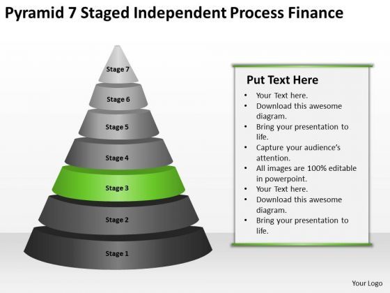 Pyramid 7 Staged Independent Process Finance Ppt Business Plan Format ...