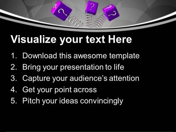 Question Mark Connected With Spring Business PowerPoint Templates Ppt Backg