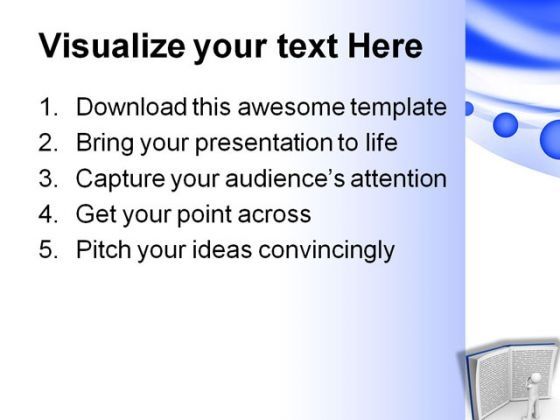 Reading Book Education PowerPoint Template 1110