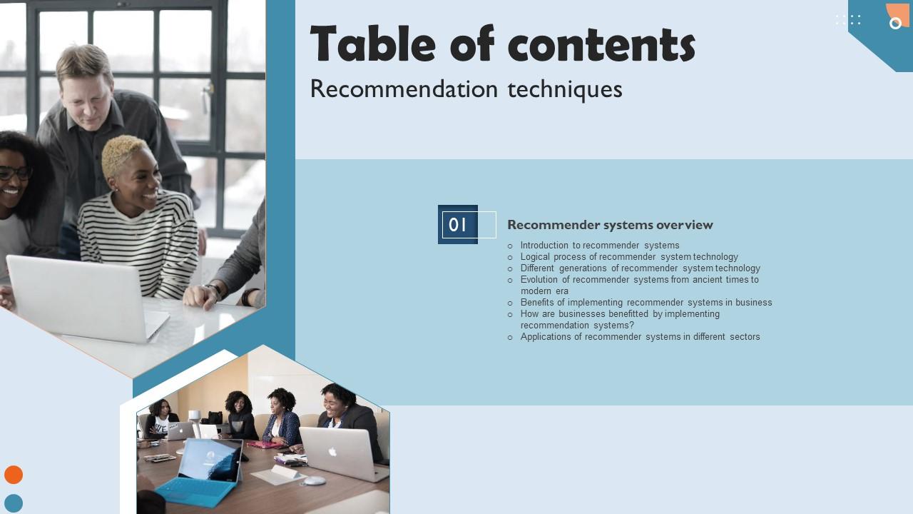 Recommendation Techniques Recommendation Techniques Table Of Contents ...