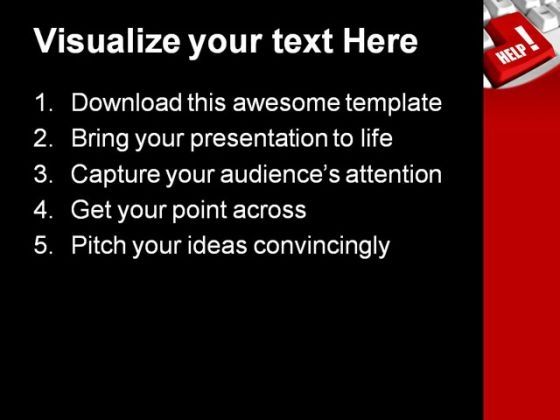Red Help Button Metaphor PowerPoint Themes And PowerPoint Slides 0811