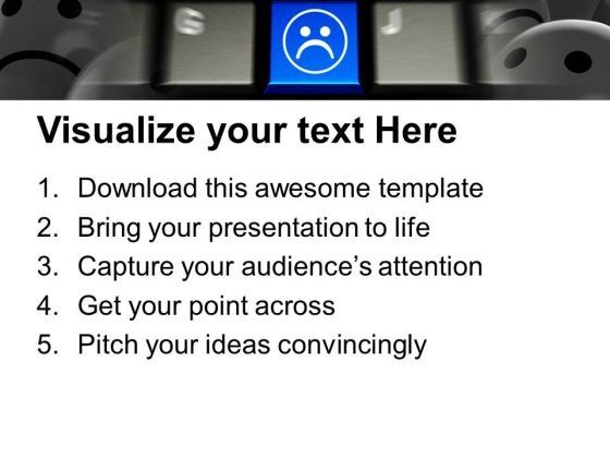 Sad Smiley Computer Key Business PowerPoint Templates And PowerPoint ...