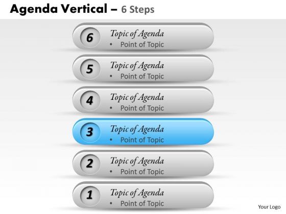 Sales Diagram Agenda Vertical 6 Steps Business Cycle Diagram