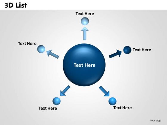 Sales Diagram Circular Five 3d List Business Diagram
