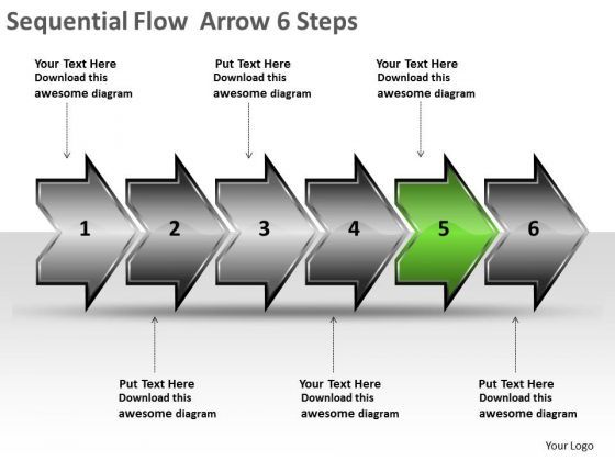 Sequential Flow Arrow 6 Steps Ppt Circuit Simulation Powerpoint Slides 3350