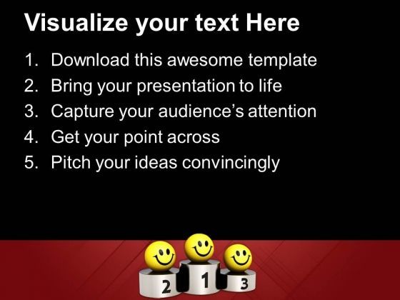 Smileys On Winner Podium Competition PowerPoint Templates Ppt ...