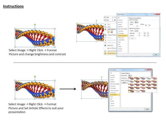 Stock Photo 3d Dna Red And Blue Structure PowerPoint Template
