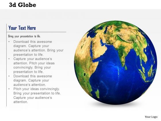 Stock Photo 3d Globe For Global Business Concept PowerPoint Slide