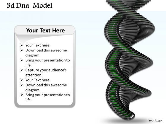 Stock Photo Black Color Dna Design For Biochemistry PowerPoint Slide