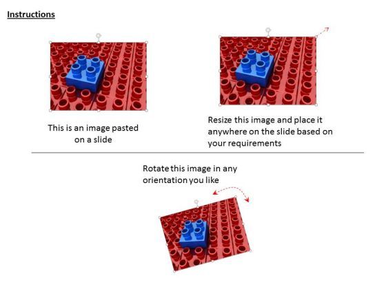Stock Photo Blue Block On Red Lego Blocks PowerPoint Slide