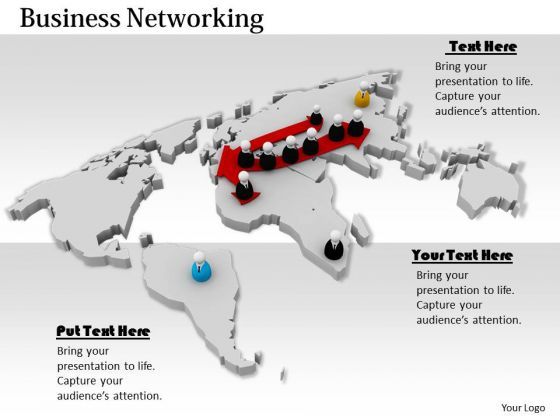 Stock Photo Illustration Of Global Business Network PowerPoint Slide