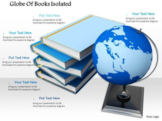 Stock Photo Model Of Globe With Books Education Concept PowerPoint Slide