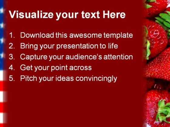 Strawberry Food Americana PowerPoint Background And Template 1210