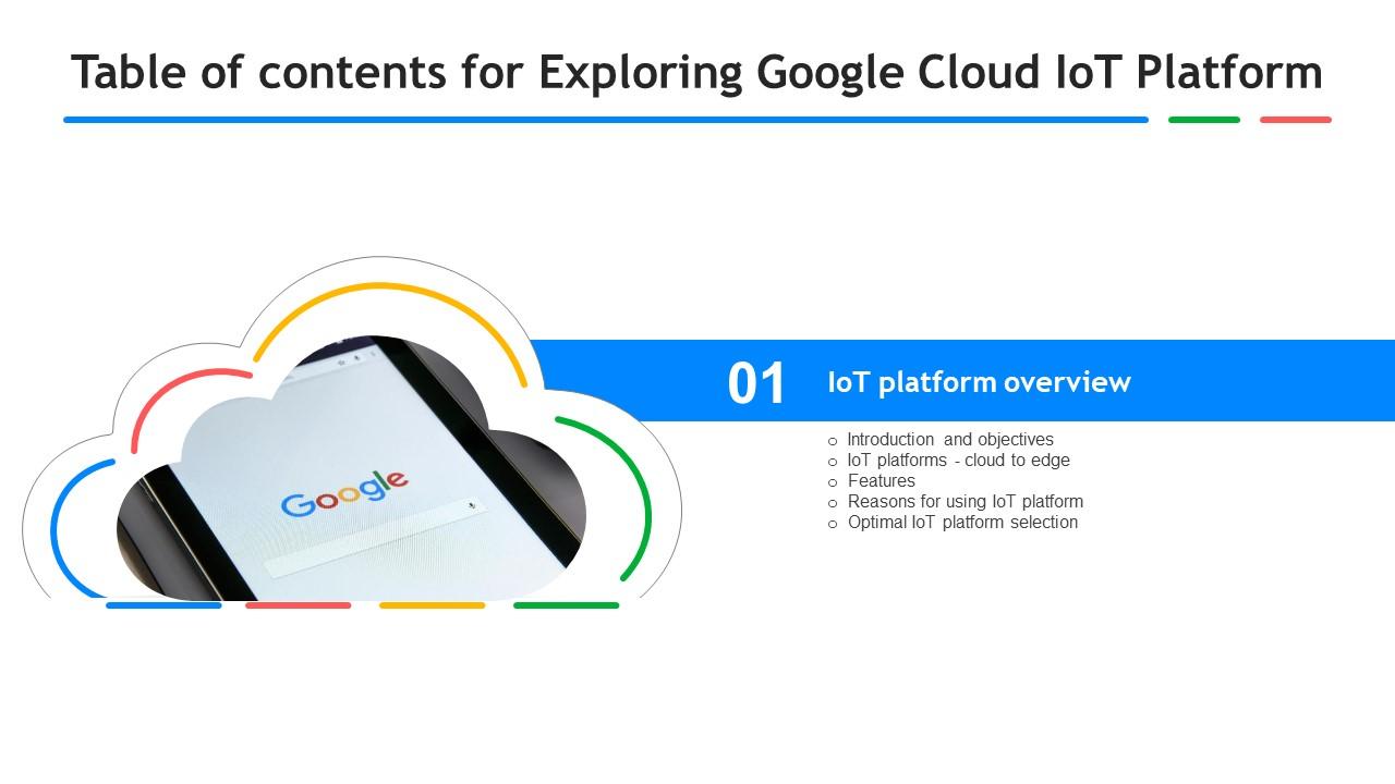 Table Of Contents For Exploring Google Cloud IoT Platform