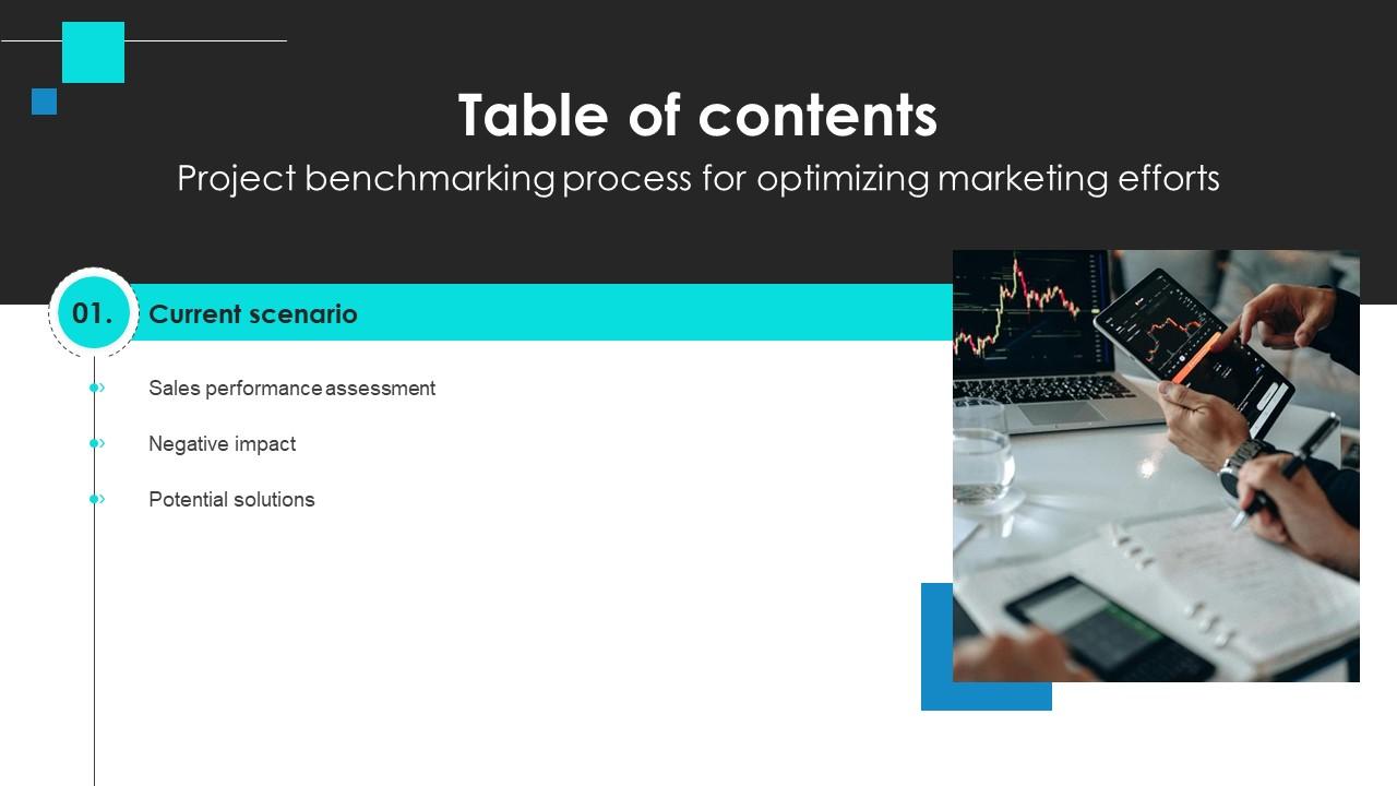 Table Of Contents For Project Benchmarking Process For Optimizing Marketing Efforts CRP DK SS V