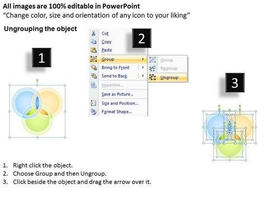 Three Overlapping Concepts Venn Diagram Business Plan Powerpoint Templates 