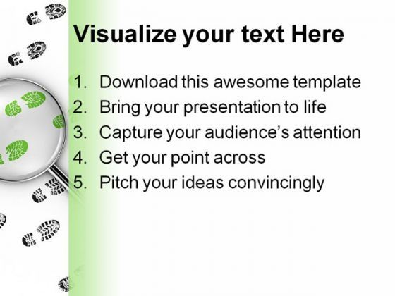 Traces Green Foot Steps Technology PowerPoint Backgrounds And Templates ...
