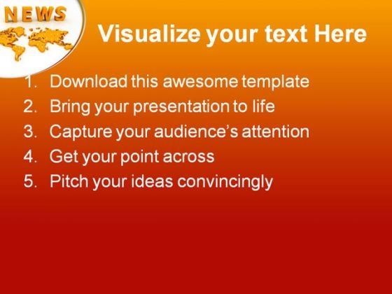 World Map With News Shapes PowerPoint Templates And PowerPoint ...