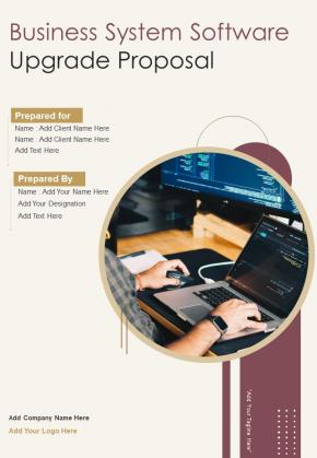 Business System Software Upgrade Proposal Example Document Report Doc Pdf Ppt