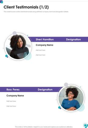 Customer Service Center Proposal Client Testimonials One Pager Sample ...