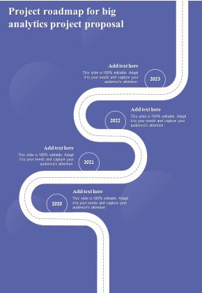 Project Roadmap For Big Analytics Project Proposal One Pager Sample ...