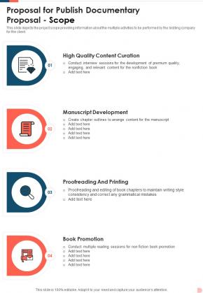 Proposal For Publish Documentary Proposal Scope One Pager Sample Example Document
