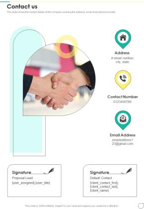 Proposal For Staff Internship Program Contact Us One Pager Sample ...